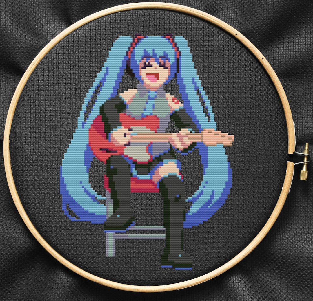 Hatsune Miku Cross Stitch Pattern Vocaloid Embroidery Pattern Anime ...