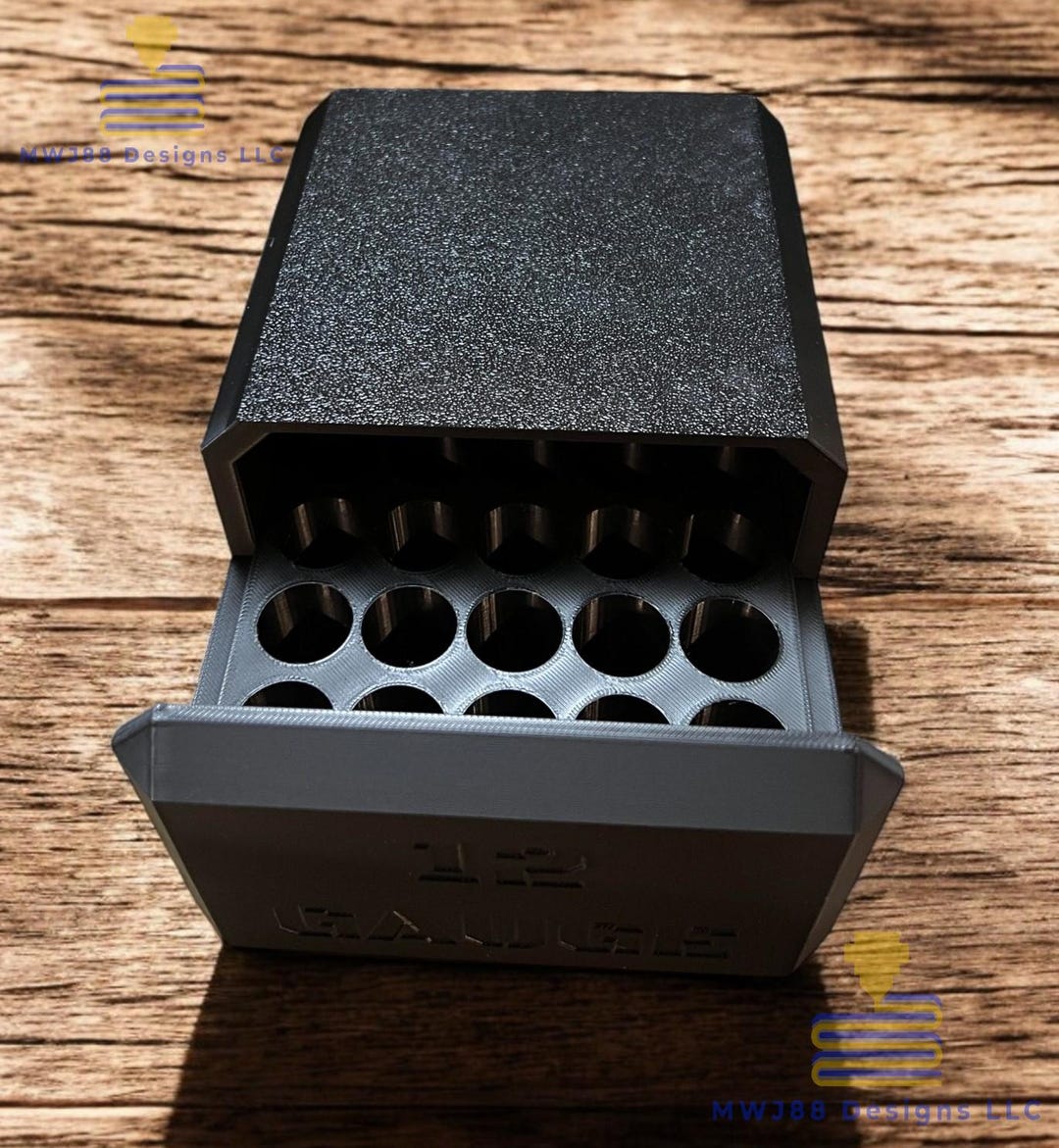 Sliding Ammo Case - 12 Gauge Shotgun Shells 2 3/4" or 3" Long - 25rd ...
