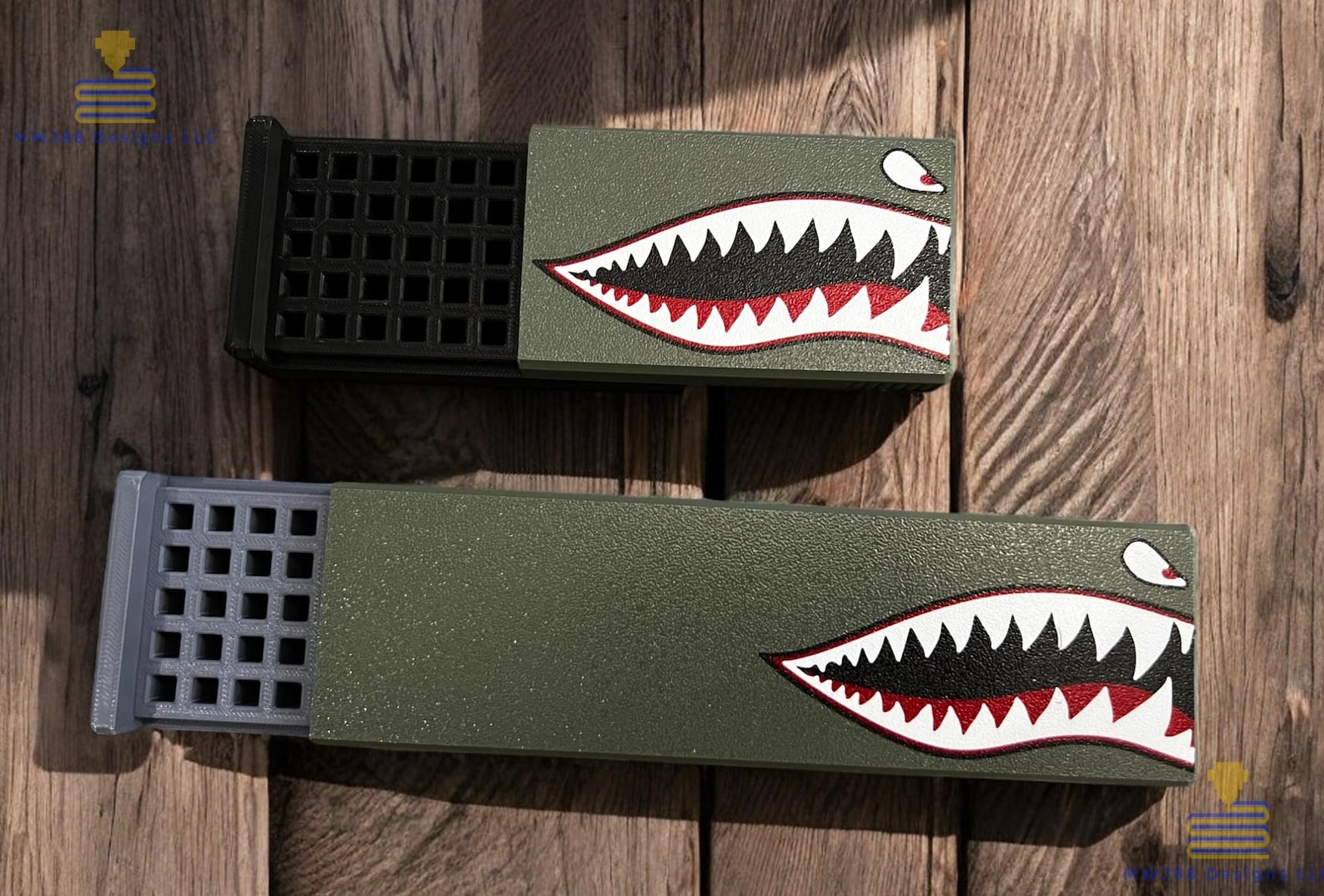 P-40 Warhawk Shark Teeth Logo Sliding Ammo Storage Box Case - Handgun ...