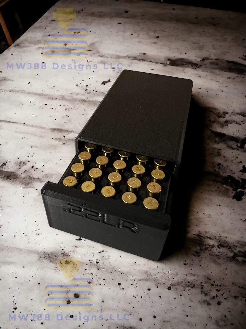 Sliding Ammo Case .22lr 50rd Ammo Storage Bullet Box Case 50 Round ...