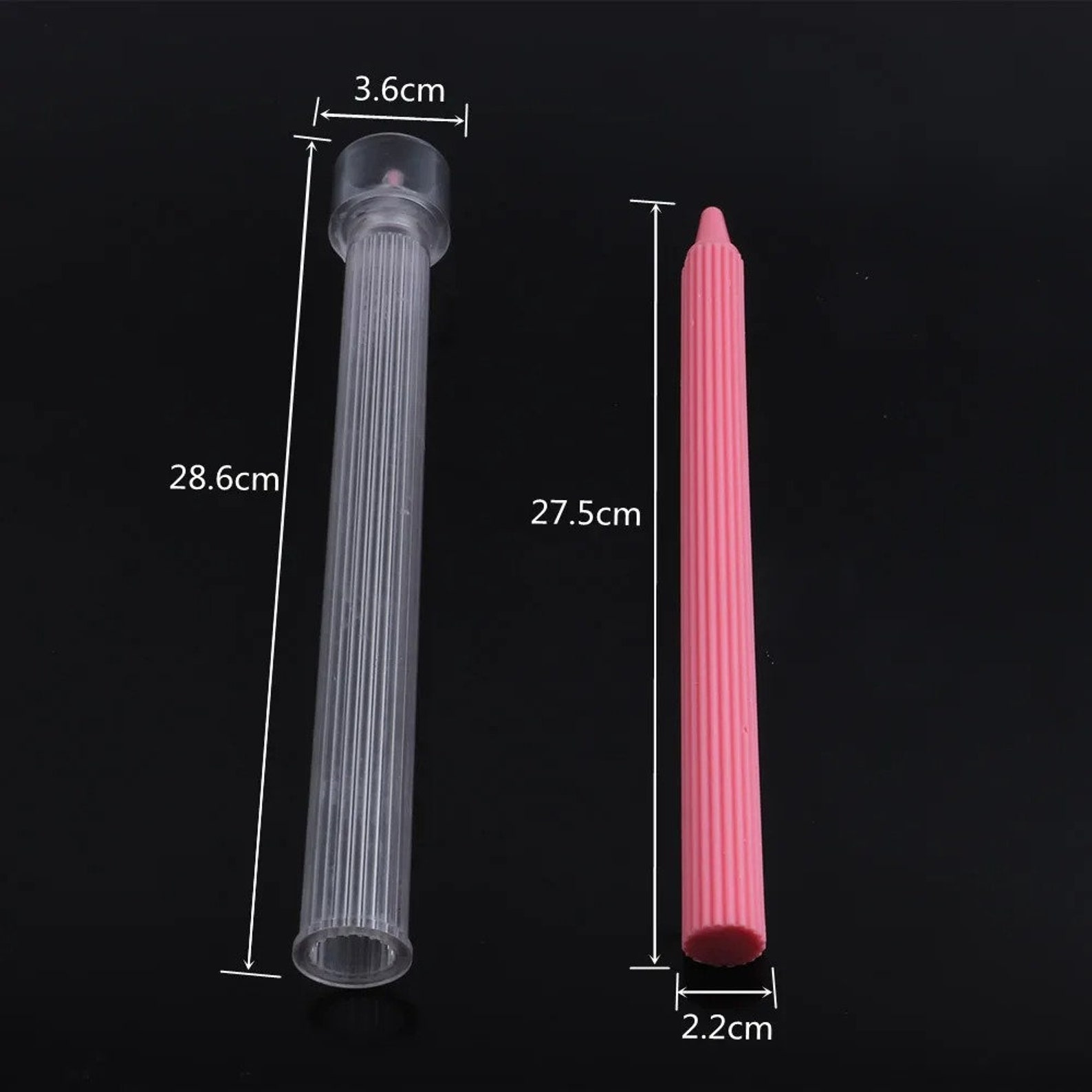 Long Pole Stripe Cylindrical Candle Mold, Transparent Acrylic Plastic ...