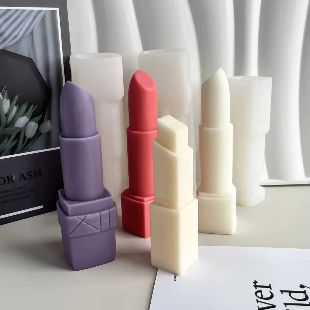 Lipstick Shape Candle Silicone Mold, 3D Design, Soft, Flexible ...