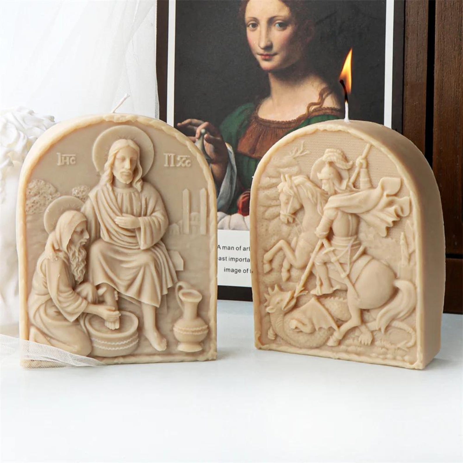 Religious Crafts Candle Mold, Silicone, Virgin Mary, Jesus Holy ...