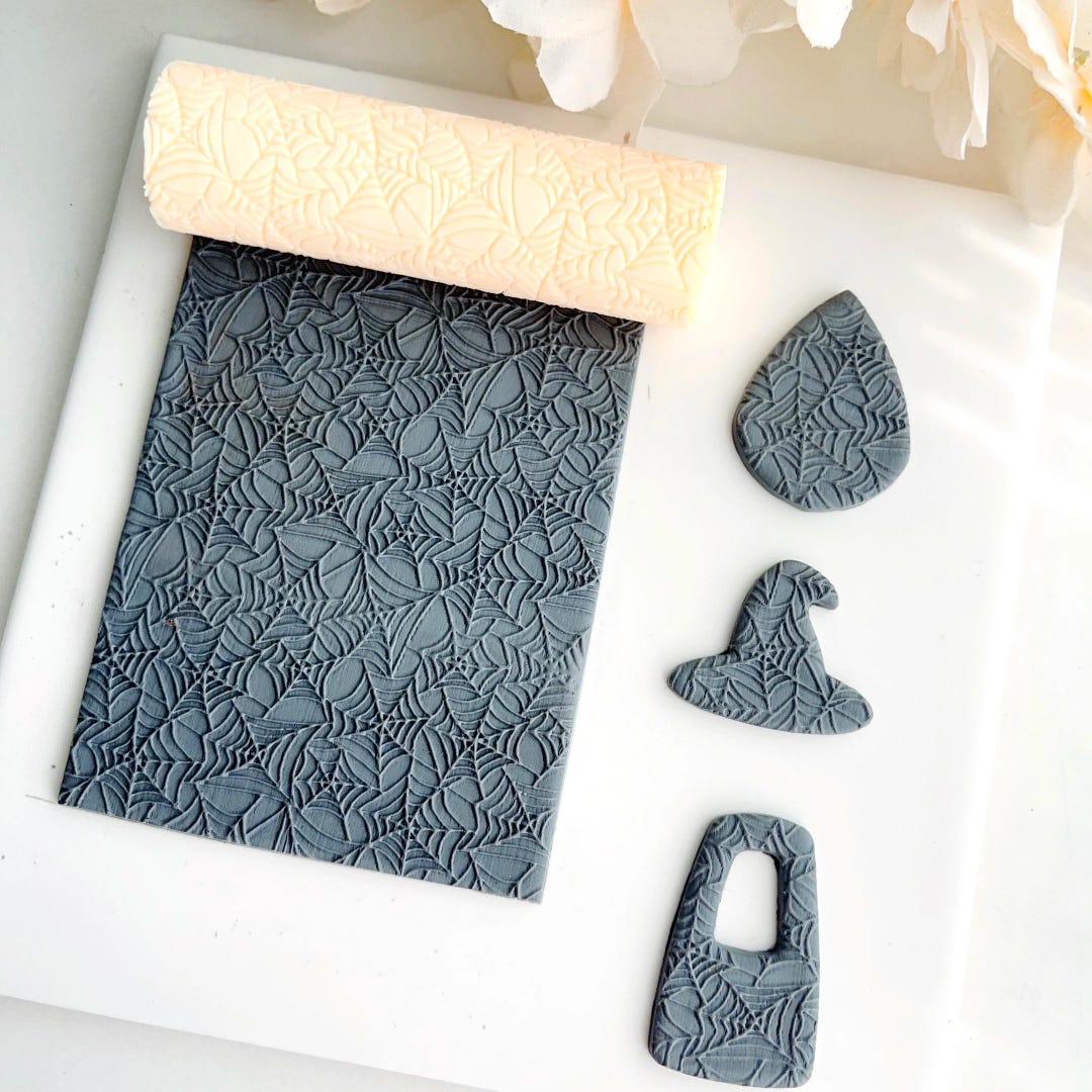 Plastic Polymer Clay Roller, Spider Web Texture Pattern, for DIY ...