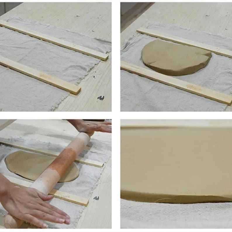 8pcs, Clay Rolling Stick Mud Guide, Wood Strips, Uniform Thickness, for ...