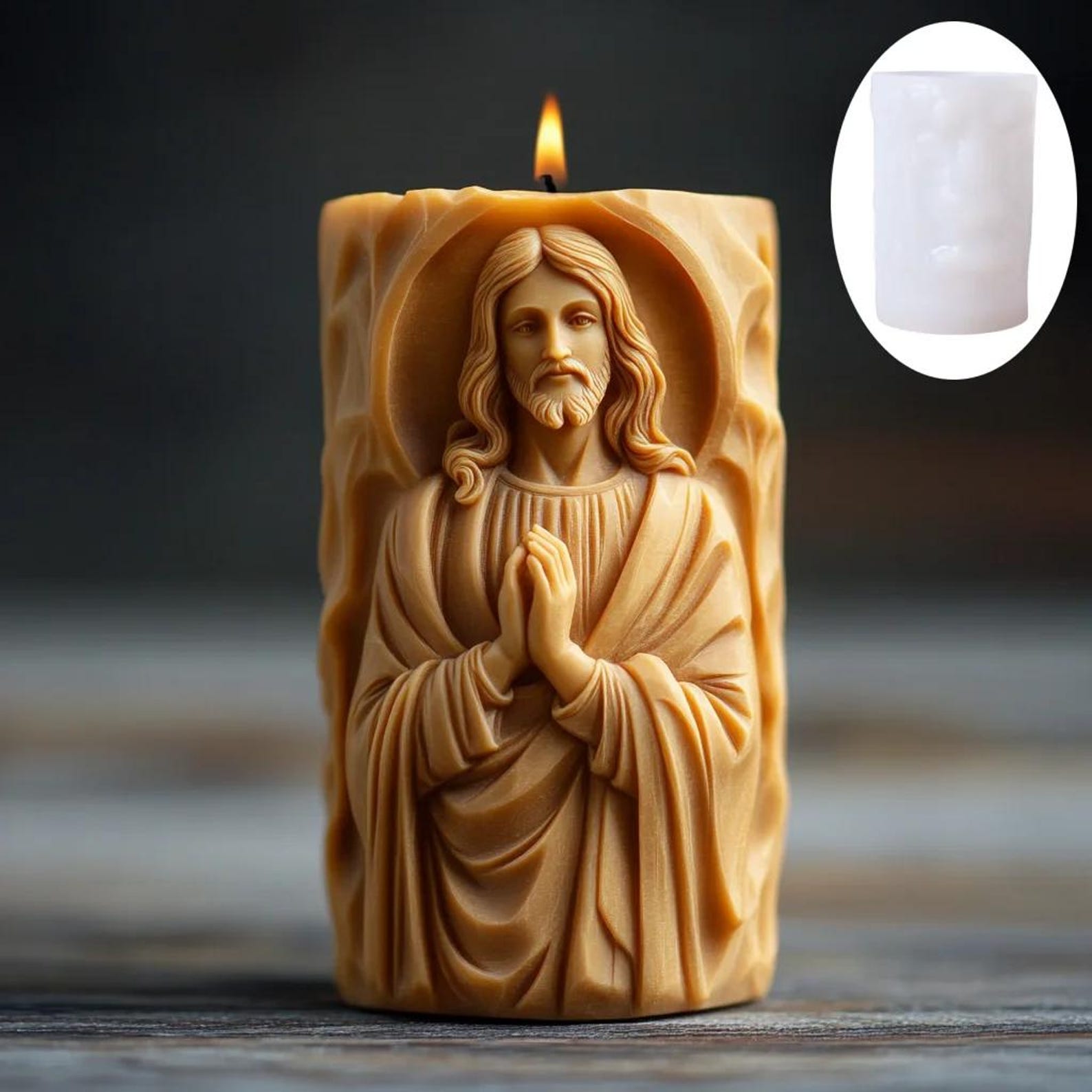 Jesus Relief Candle Silicone Mold, Soft, Flexible Pattern, for DIY ...