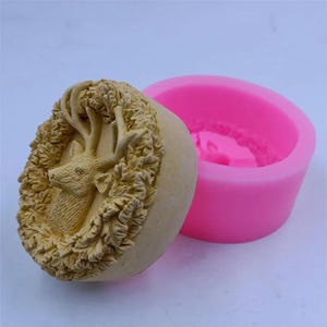 Deer Head Silicone Mold, Animal Shape Soap Molding, DIY Scented Candle ...
