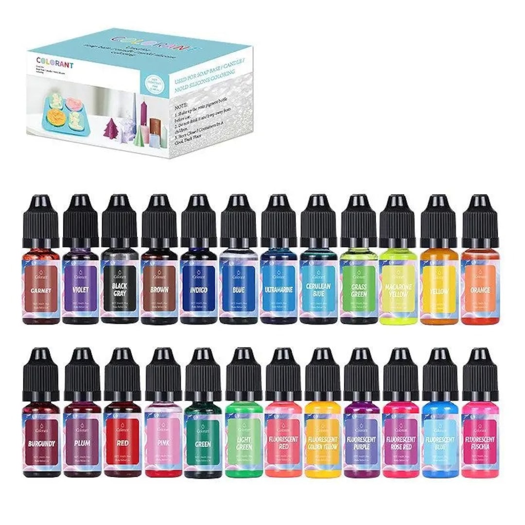 Candle Dyes Pigment Set, Liquid Colorant for DIY Soap Coloring, Dye ...