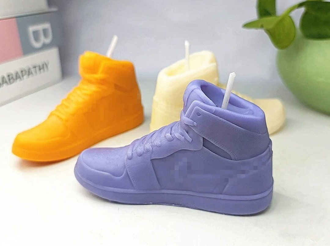 Shoes Shape Candle Silicone Mold, High Cut Sneakers Wax Holder, for DIY ...