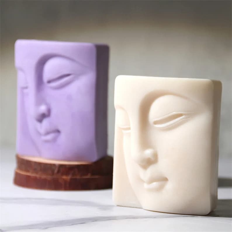Soap Silicone Mold, Buddha Face Shape, Heat Resistant Template, for DIY ...
