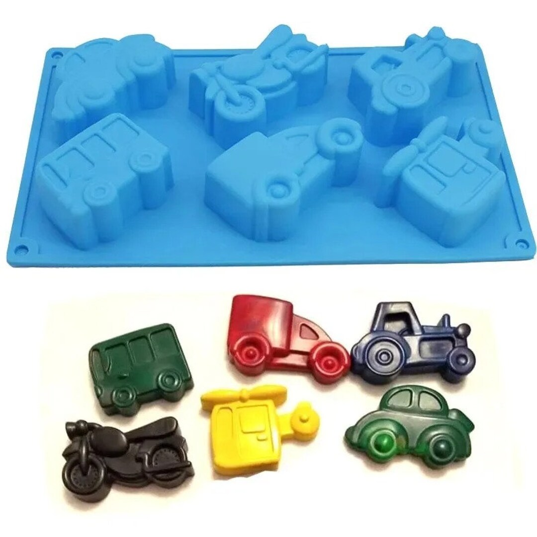 6 Cavity Vehicles Car Soap Mold, Cars Shape Silicone Molds for DIY ...