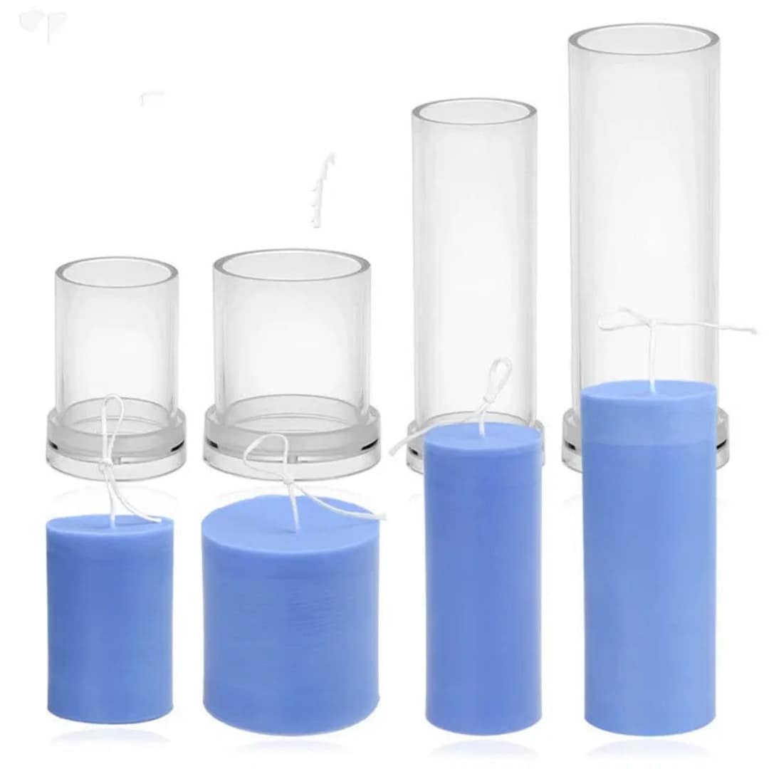 Cylindrical Plastic Candle Mold, Clear, Long, Reusable, Easy to Demold ...
