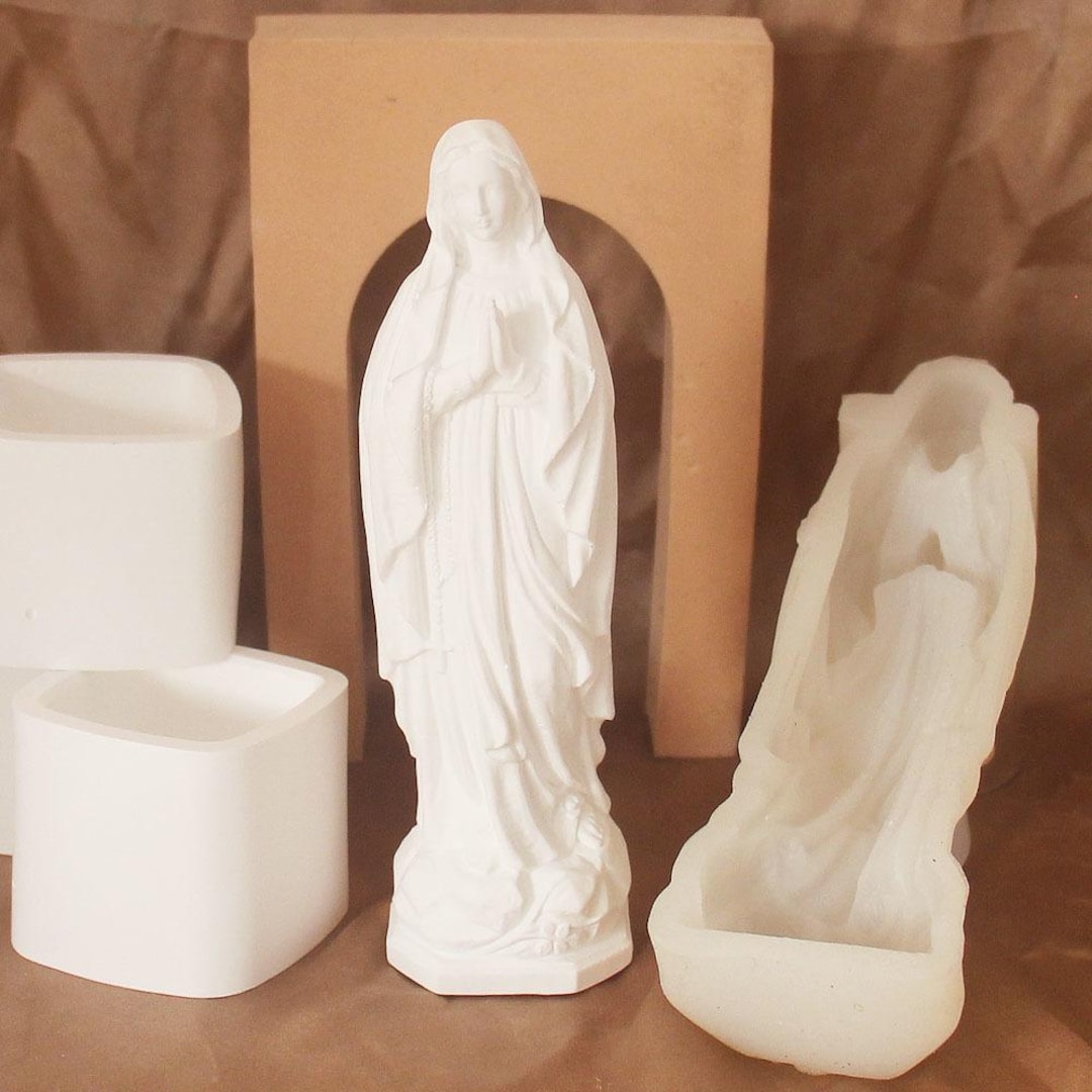 Statue of the Virgin Mary Plaster Mold, Silicone, Aromatherapy Candles ...