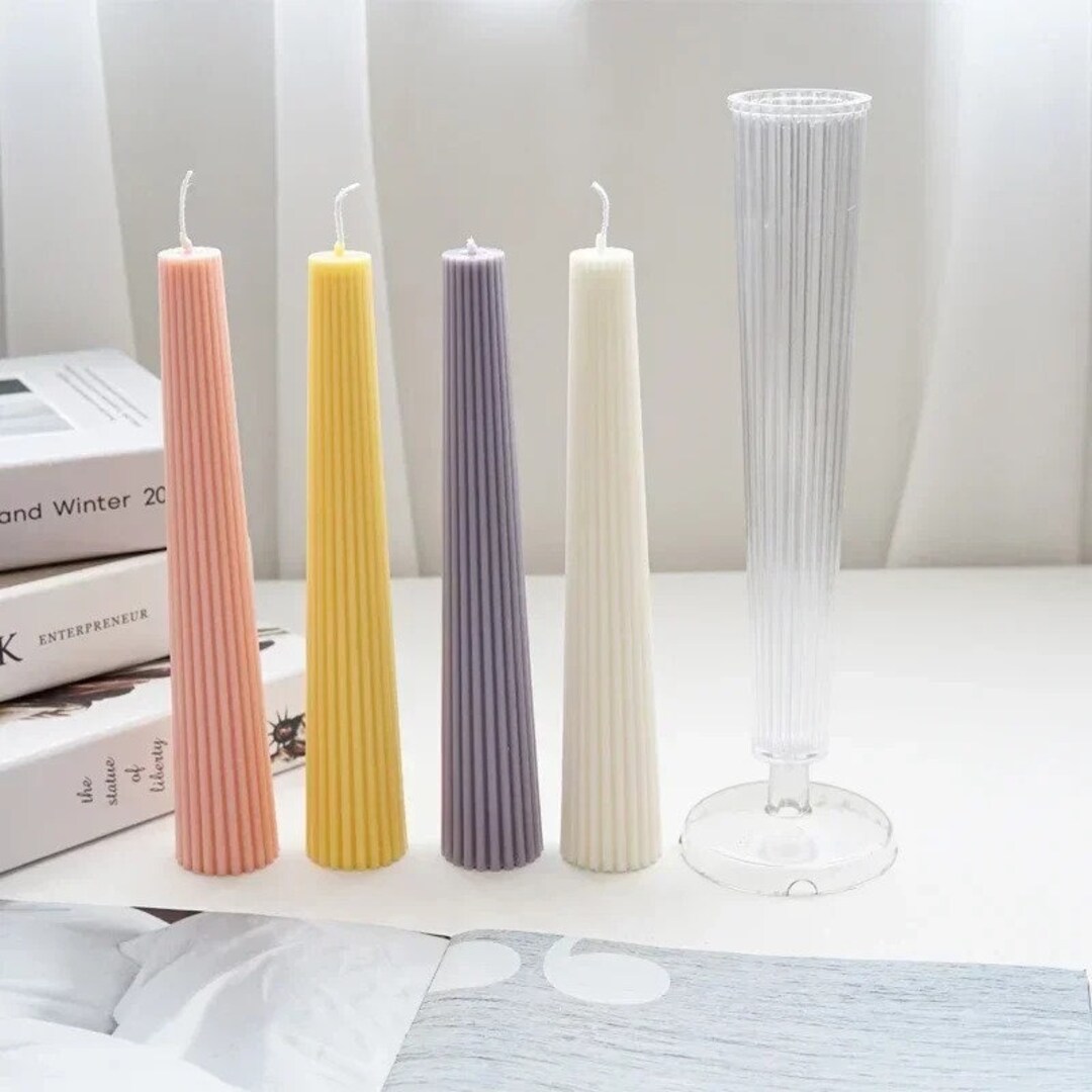 Pillar Plastic Candle Mold, 3D Design, Cylindrical Wax Holder, for ...