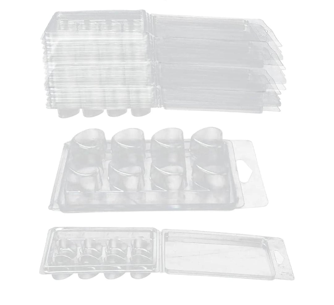 10pcs, Plastic Candles Melt Clamshells Molds, Transparent, Flexible ...