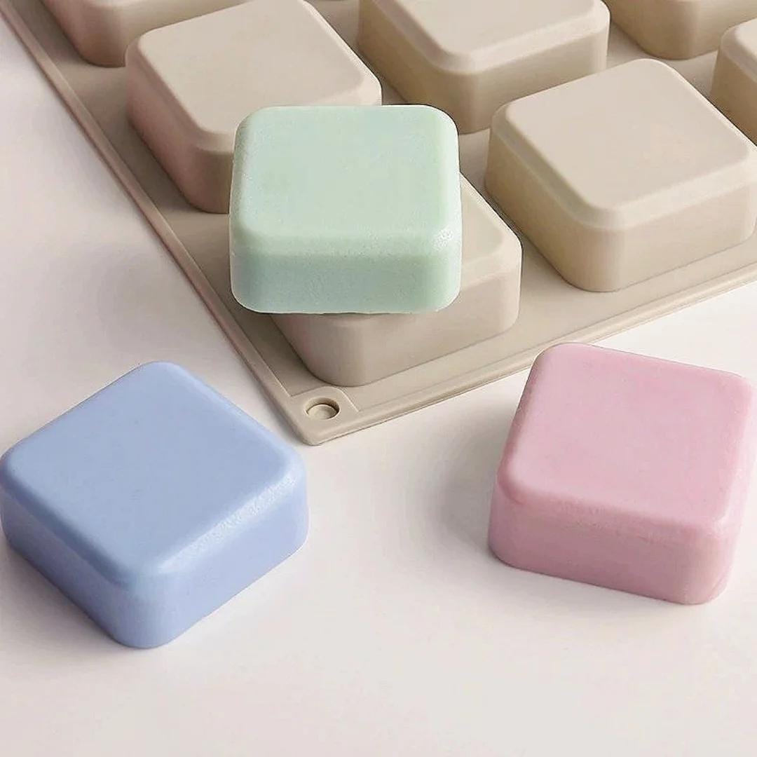 6 Cavity, Soap Silicone Mold, Square Shaped, Reusable, Food Grade ...