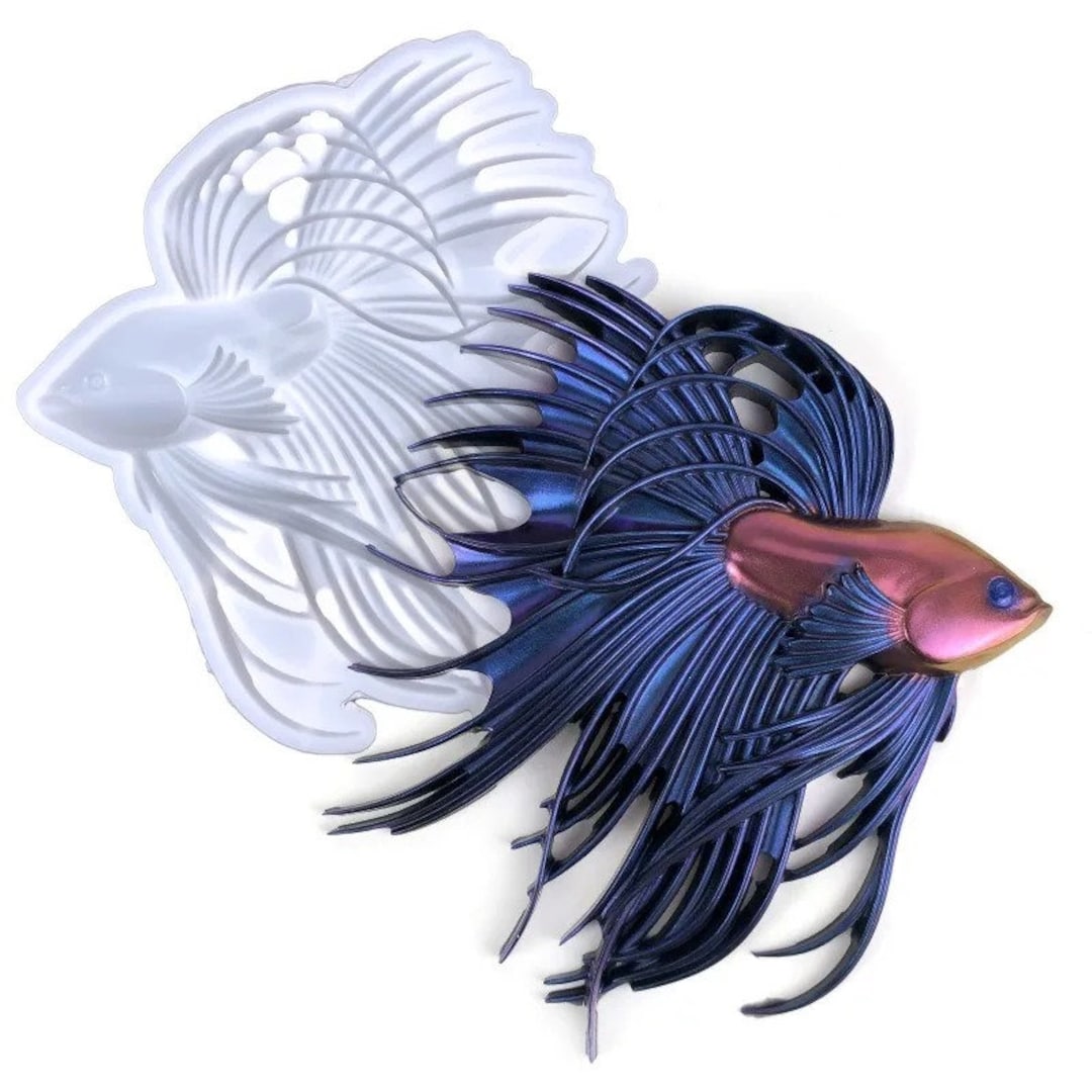 Betta Fish Shape Silicone Mold, Epoxy Resin Figurine, for DIY Handmade ...