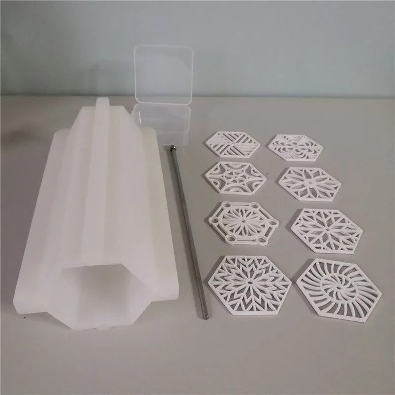 Kaleidoscope Soap Tube Silicone Mold, Set, Patterned, Flexible Hexagon ...