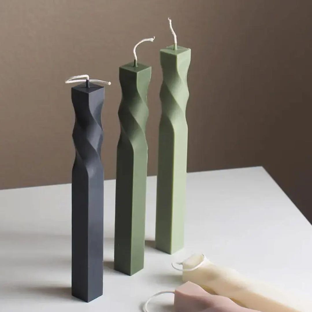 Twist Pillar Candle Mold, Transparent Acrylic, Spiral Taper Shape, DIY ...