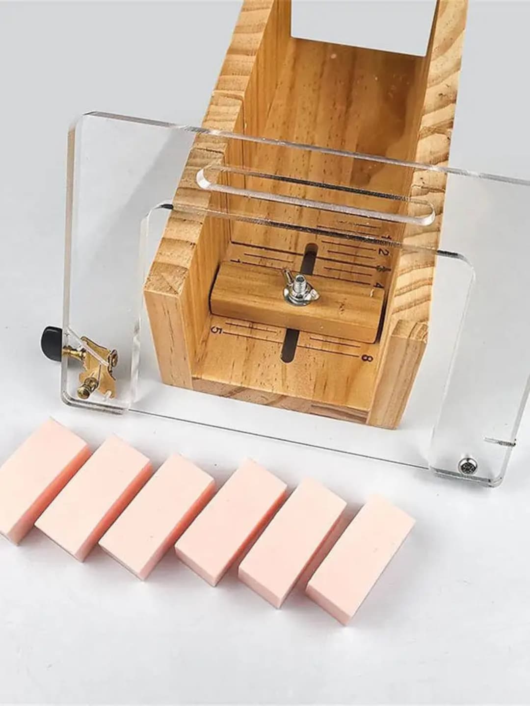 Acrylic Soap Cutter, Set, Rectangular Wooden Base, Durable and Stable ...
