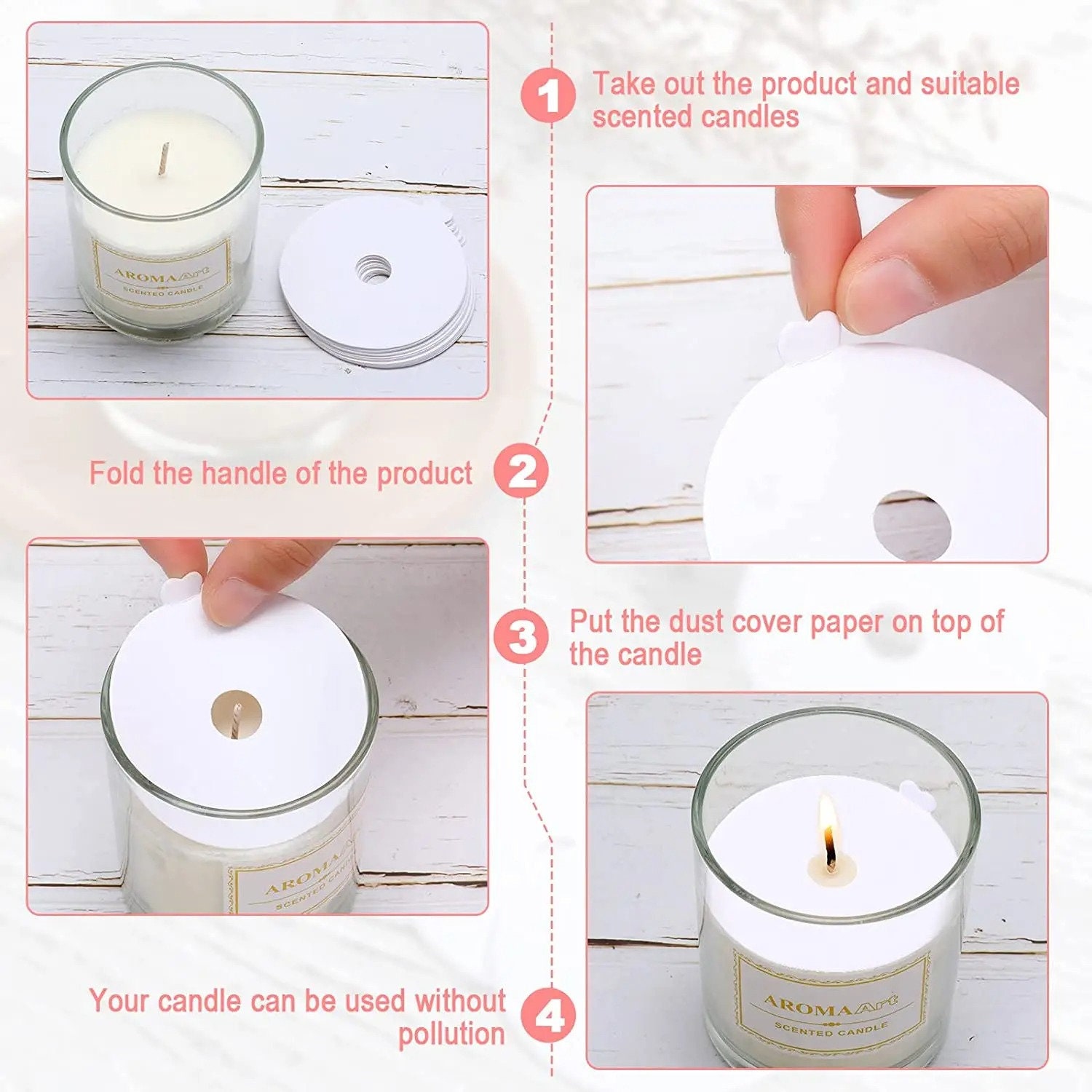 100pcs, Blank Paper Candle Cover, Dustproof, Candle Dust Lid, for ...