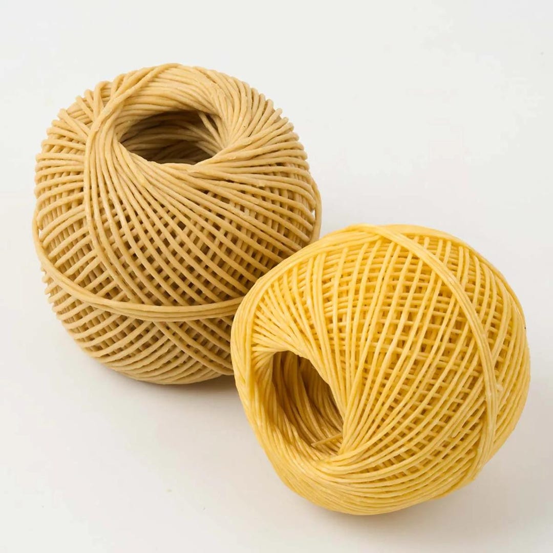 Beeswax Wick Ball, 61mm Roll, Yellow Hemp Smokeless Candle Wicks ...