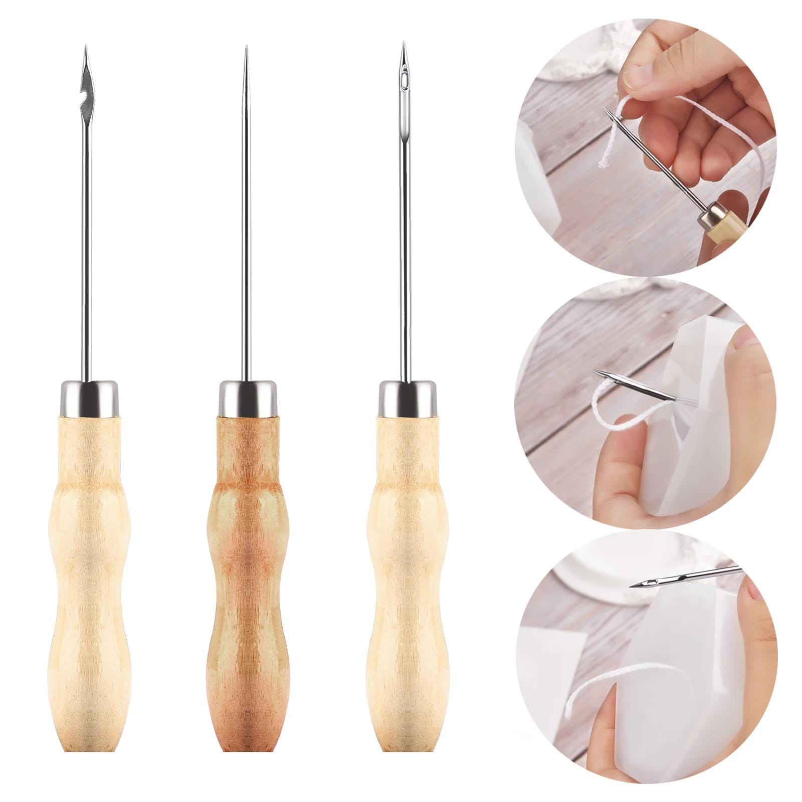 Candle Making Punch Tool, Crochet Hand Drill, Wood Handle. for DIY ...