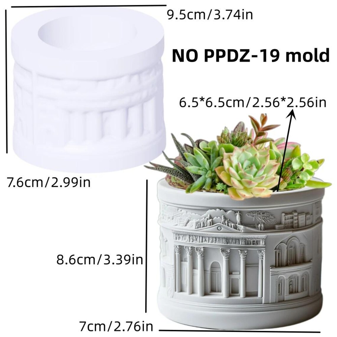 DIY Greek Architecture Relief Mold, Silicone, Succulent Flowerpot ...
