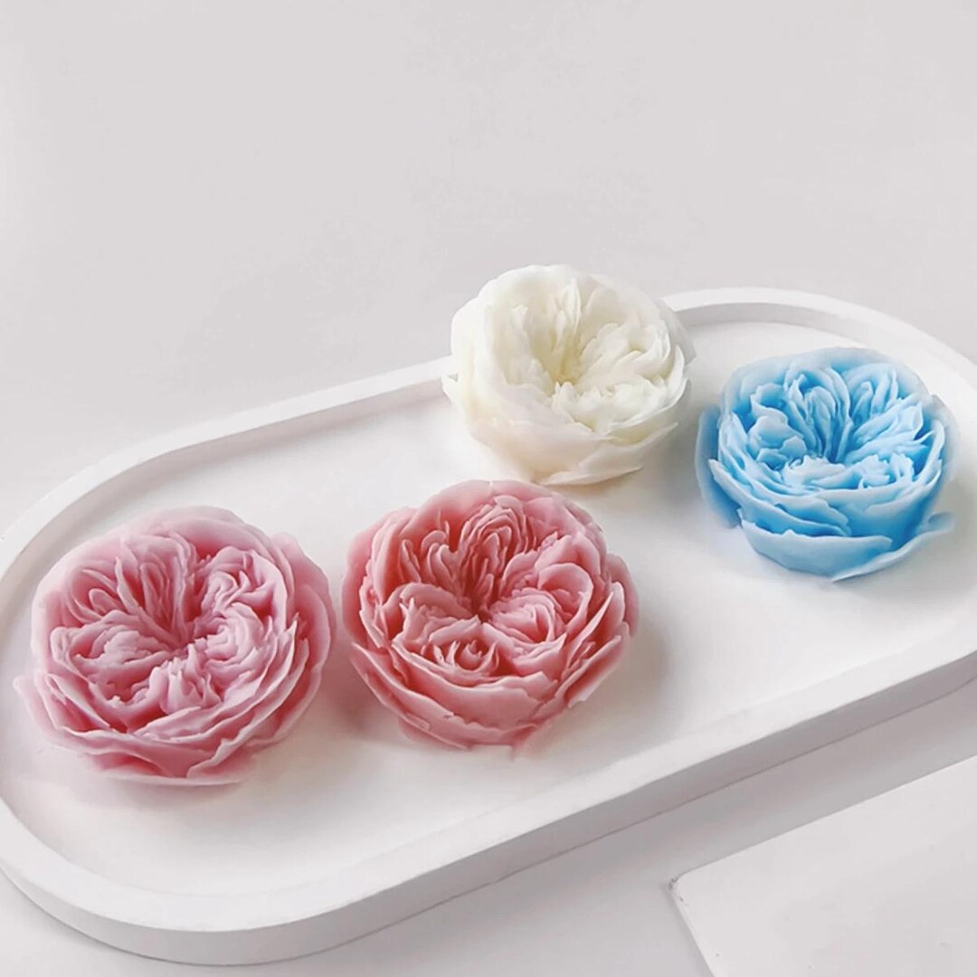 Austin Flower Silicone Candle, Food Grade, Flexible Wax Holder, for DIY ...