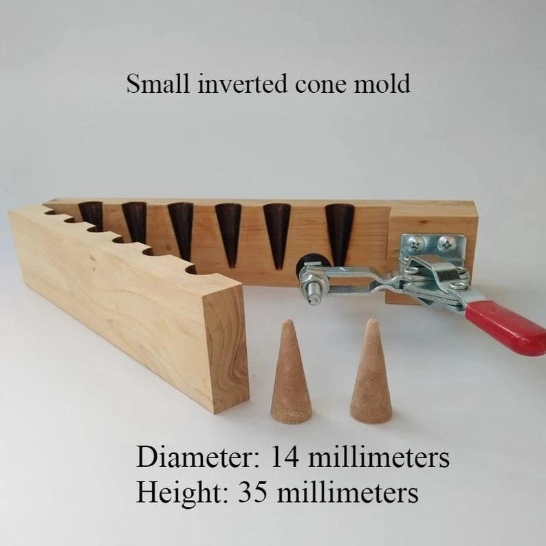 6 Holes Conical Incense Molds, Wood Pagoda Bullet Head Reverse Flow ...