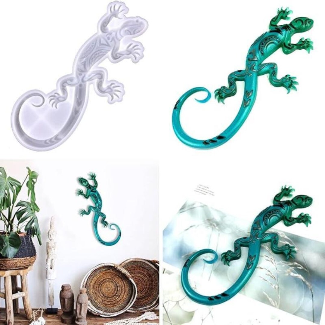 Gecko Statue Silicone Mold, 3D Animal Shape, Non-toxic Template, for ...