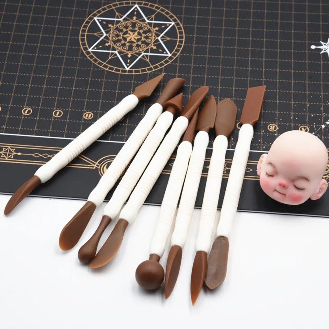 8pcs/set Clay Plastic Tools, Sculpting Carving Tool for Pottery Polymer ...