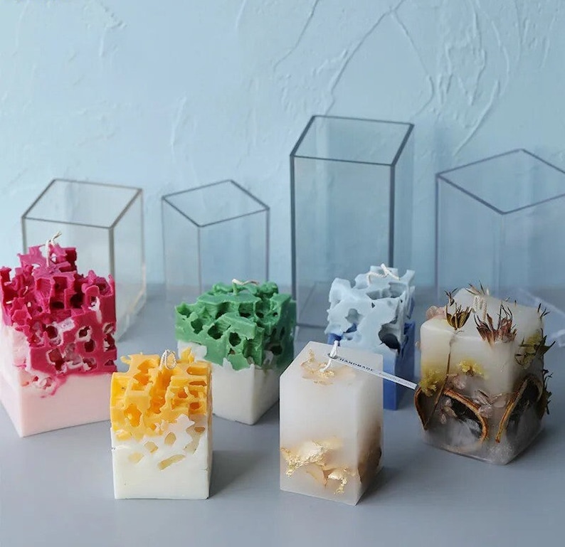 Square Candle Transparent Mold, Acrylic Plastic Aromatherapy Cave Craft ...