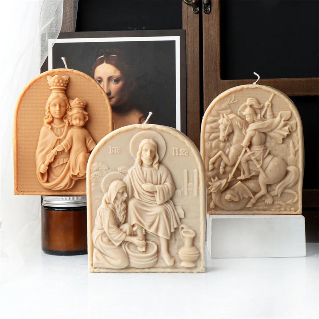 Religious Crafts Candle Mold, Silicone, Virgin Mary, Jesus Holy ...