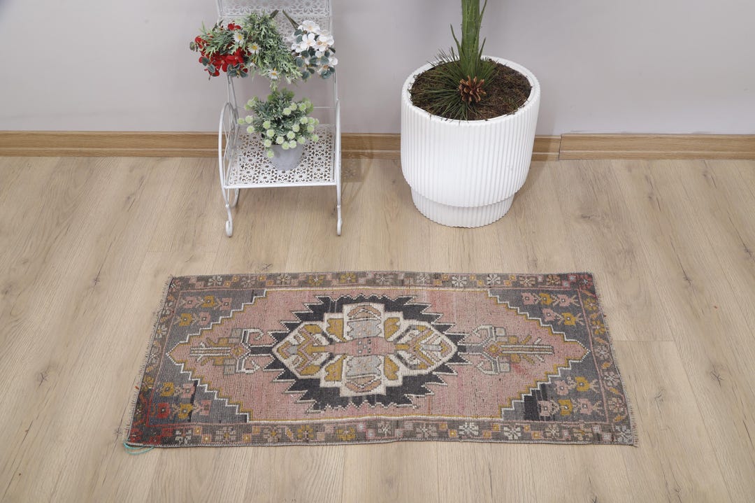 2x4 Mini Rug, Old Small Rug, 2x4 Door Mat Rug, Oushak Small Rug ...