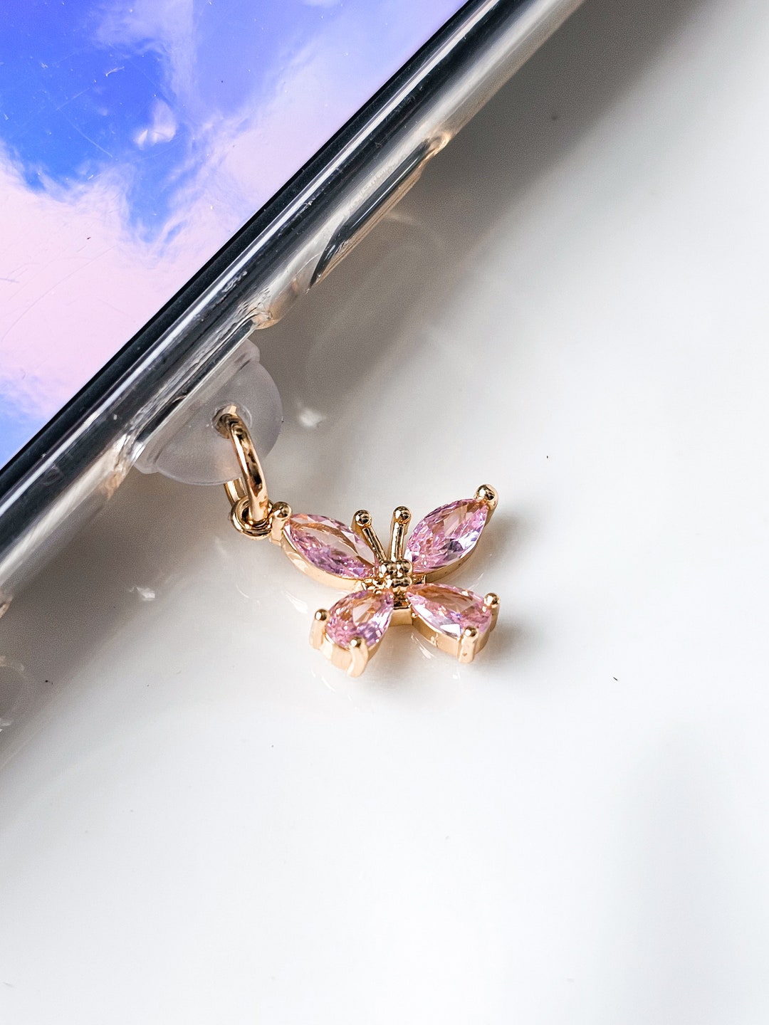 Mini Butterfly Dust Plug Charm, Kindle Charm, iPad Charm, Phone Charm ...