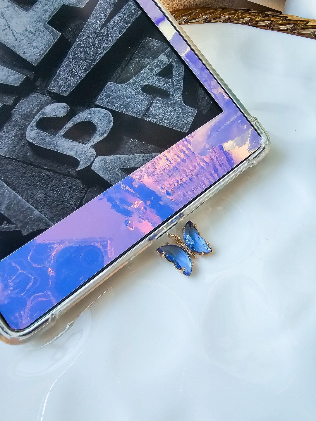 Butterfly Dust Plug Charm, Kindle Charm, iPad Charm, Phone Charm, Micro ...