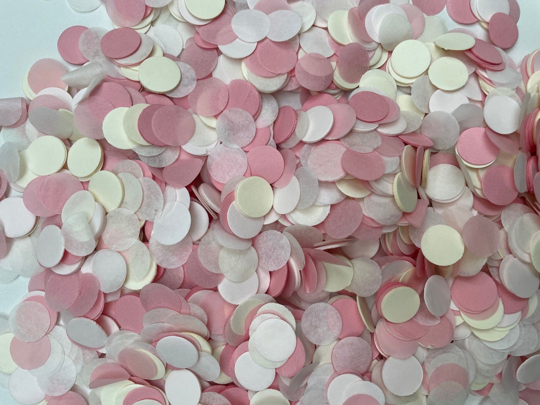 Pink&white Biodegradable Confetti Paper Circle Confetti Tissue Confetti ...