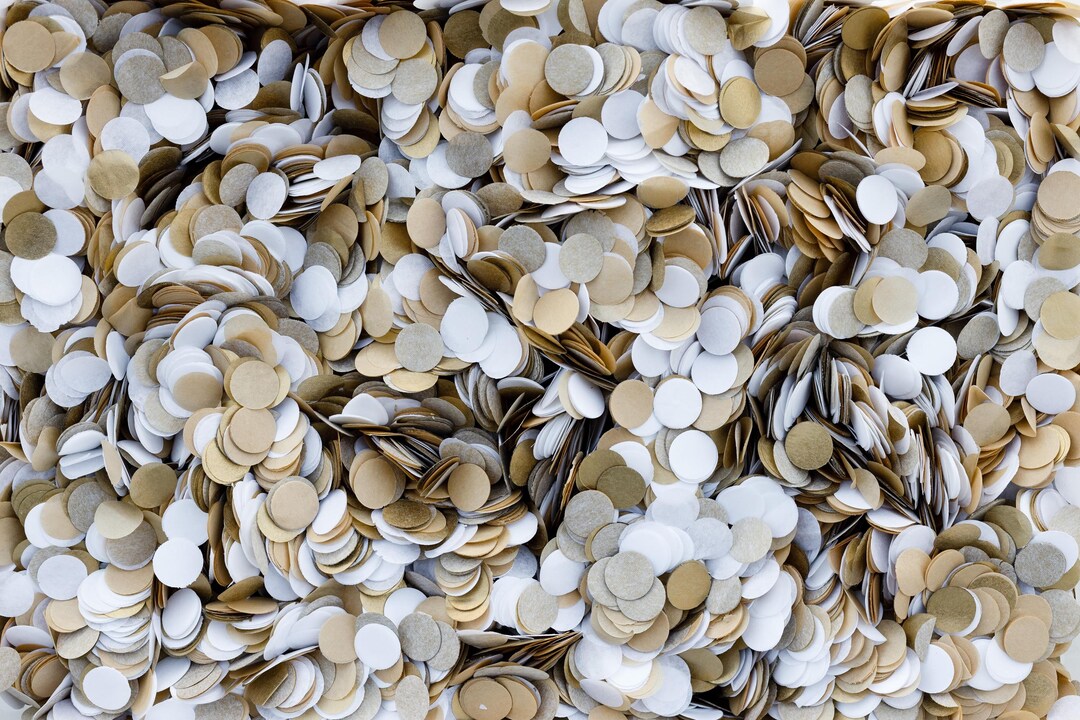 Biodegradable Confetti, Champagne Wedding Confetti, Gold&white Paper ...