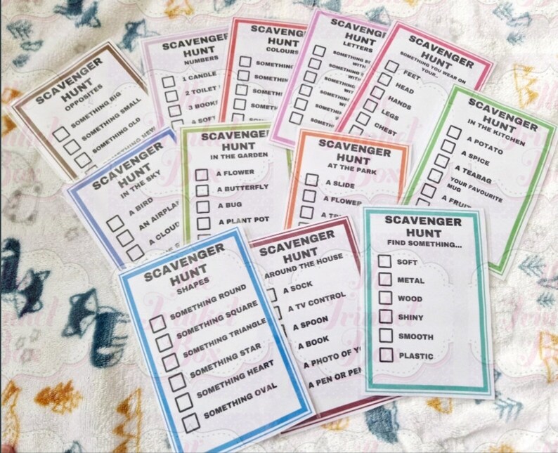 Scavenger Hunt - Play Cards - Printable for Children and Toddlers - Etsy
