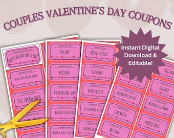 Printable Sex Coupon Book for Couples Editable Canva Template Adults 18 Anniversary Gift ...