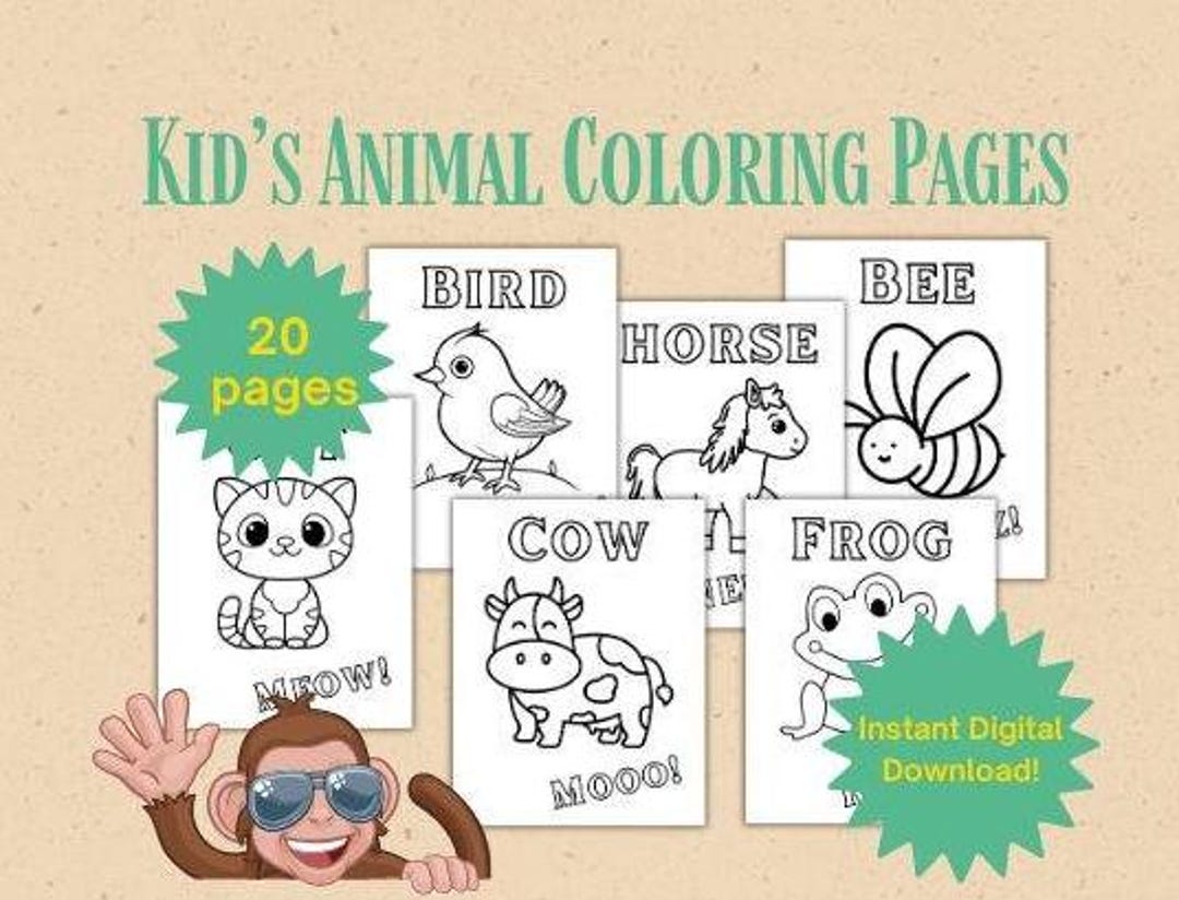 Kids Animal Coloring Pages; Family Fun; Educational Coloring Pages ...