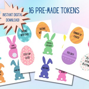 Easter Egg Tokens, Printable Digital Download; Kid Games, Easter Basket ...