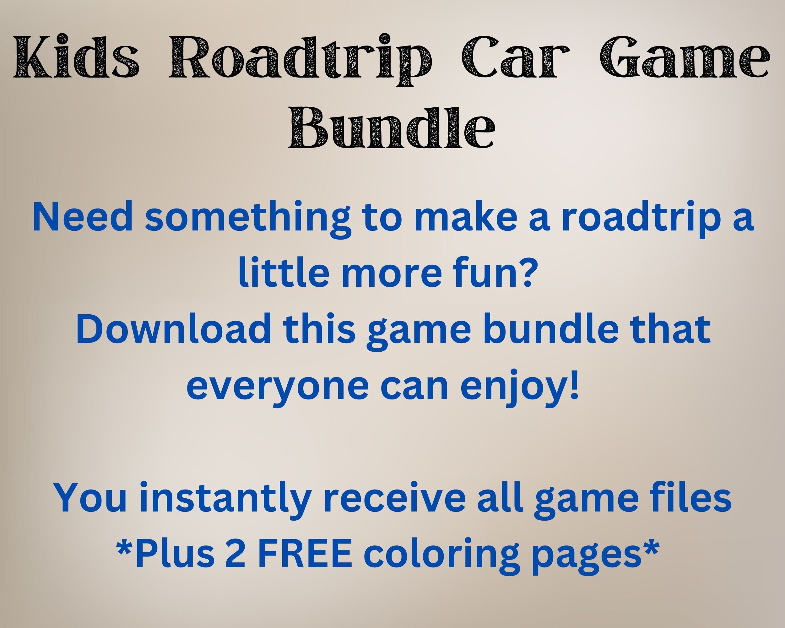 Kids Road Trip Game Bundle; Family Fun Games; Road Trip Games ...