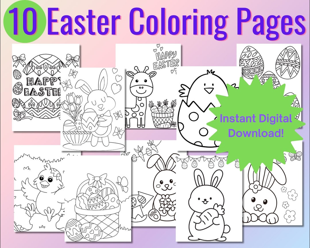 Easter Coloring Pages; Kid Games; Printable Digital Download; Kid ...