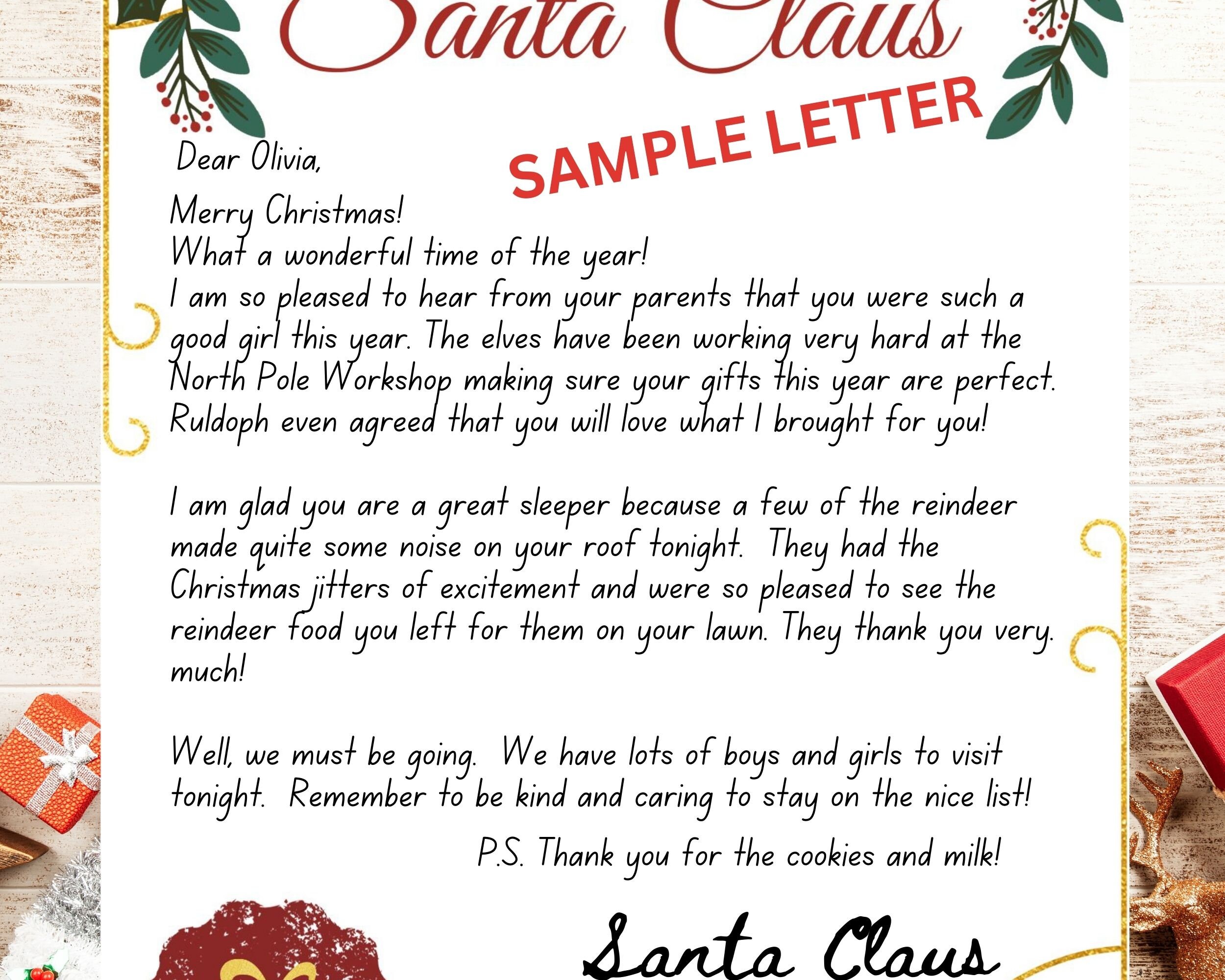 Christmas Santa Letter Template Digital Download Printable - Etsy
