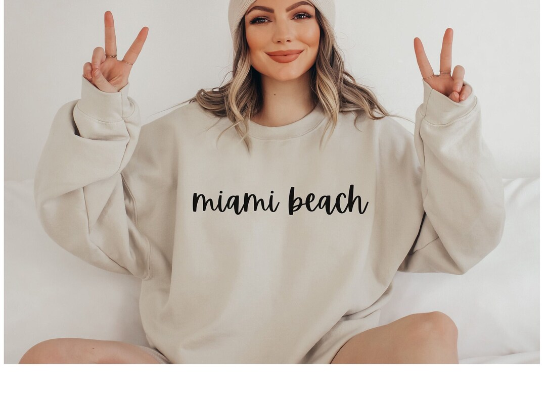 Miami Beach Sweatshirt,women's Miami Beach Crewneck, Miami Beach Gift ...
