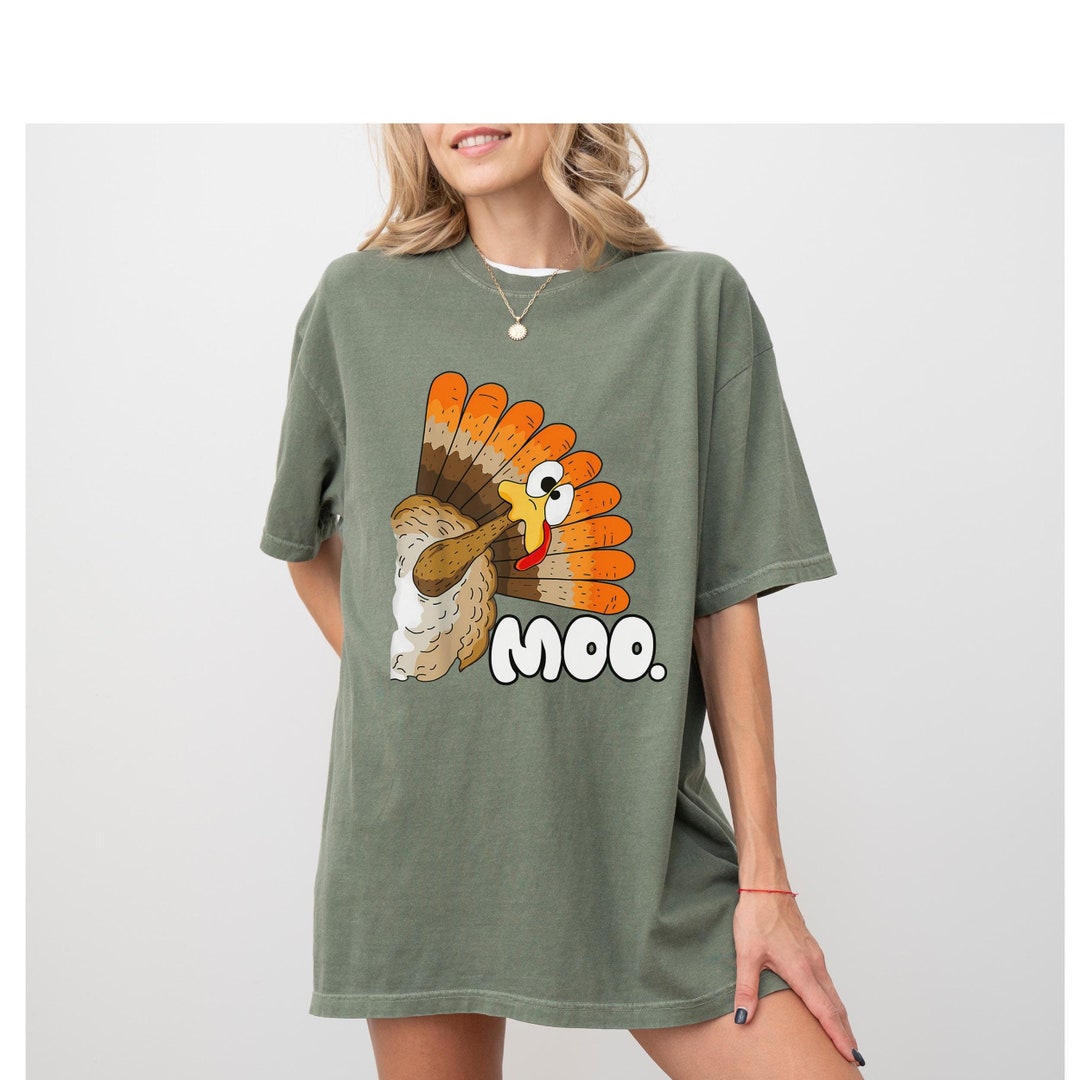 Comfort Colors® Turkey Shirt, Turkey Moo T-shirt, Funny Thanksgiving ...