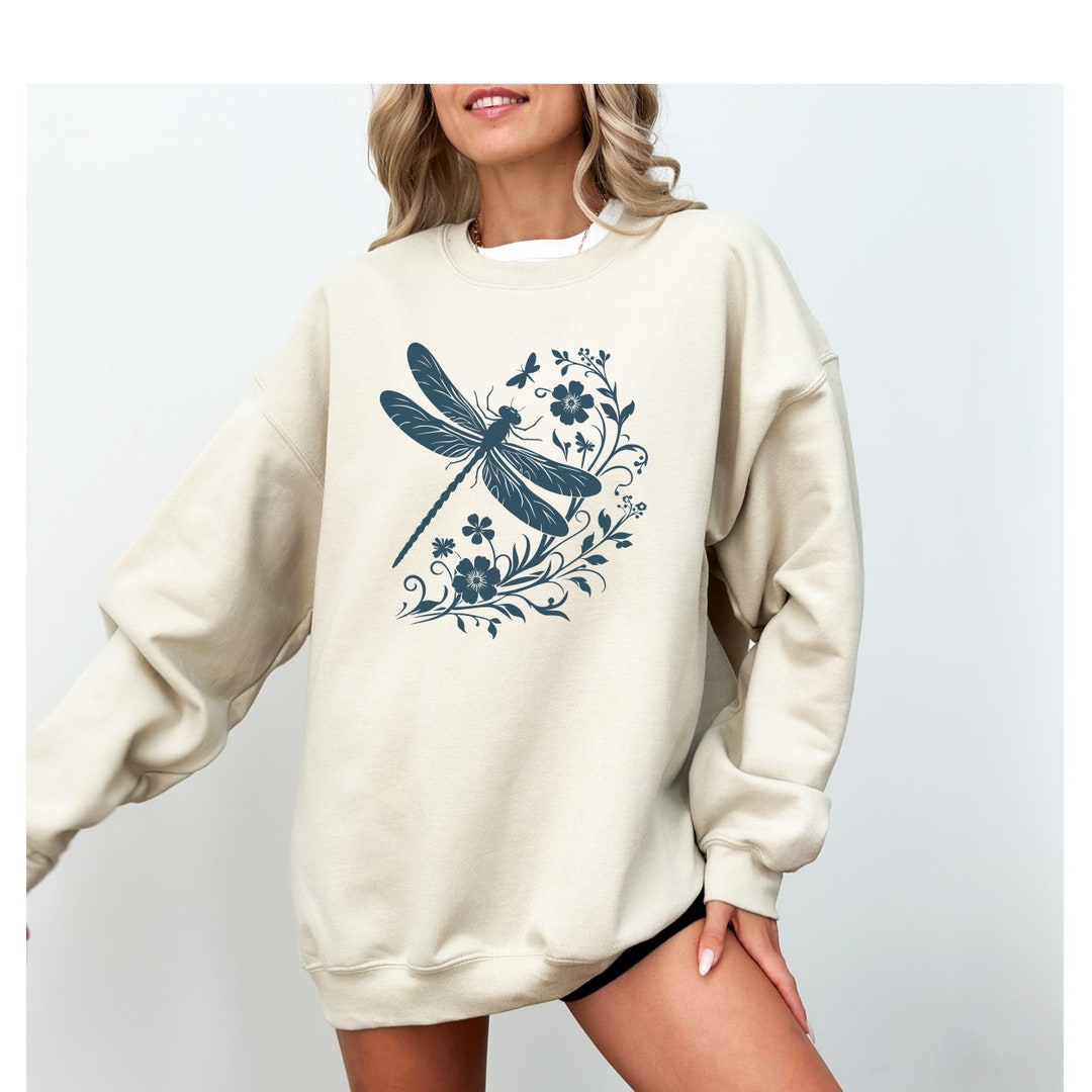 Dragonfly Aesthetic Sweater, Cottagecore Fashion, Garden Nature ...