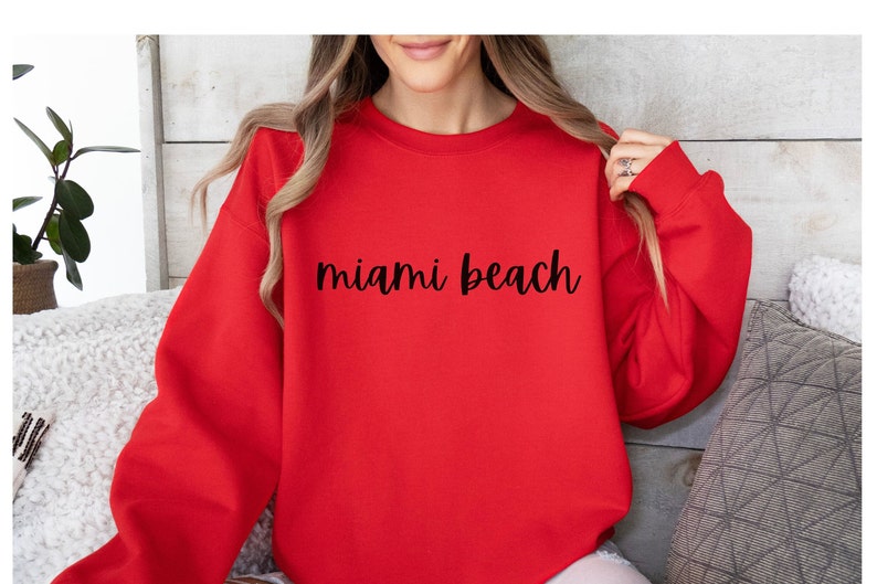 Miami Beach Sweatshirt,women's Miami Beach Crewneck, Miami Beach Gift ...